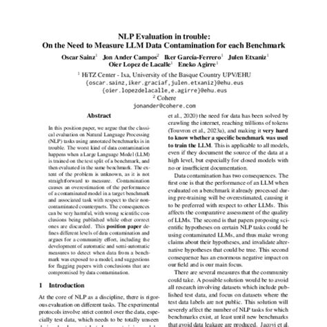 Nlp Evaluation In Trouble On The Need To Measure Llm Data