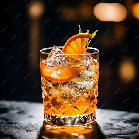 Premium Ai Image Cocktail Close Up In A Bar Setting With Slices And
