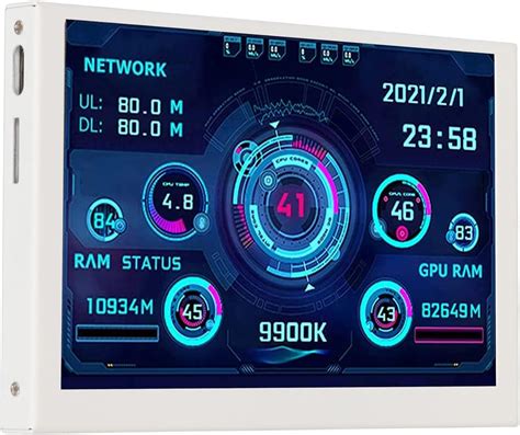 Bilgisayar Sıcaklık Monitörü 5 İnç IPS USB Mini Ekran PC CPU RAM GPU