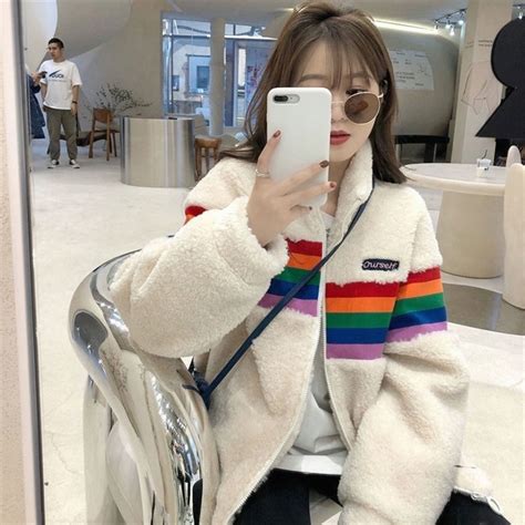 韩版加绒加厚拼接羊羔毛外套女小个子2023秋冬季新款百搭宽松上衣虎窝淘