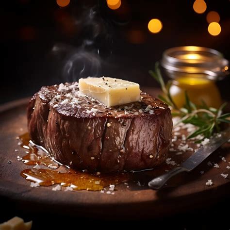Premium Ai Image Food Photography Filet Mignon Medium Rare