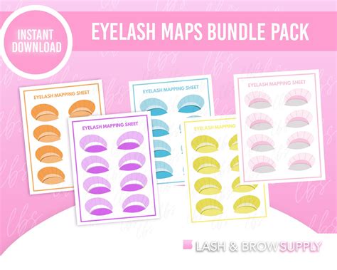 Eyelash Map Sheets Eyelash Styling Guides Printable Lash Etsy