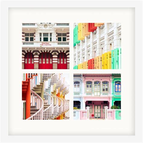 Singapore Colour Fragments By Jason Denning Triptych And Quadriptych Prints