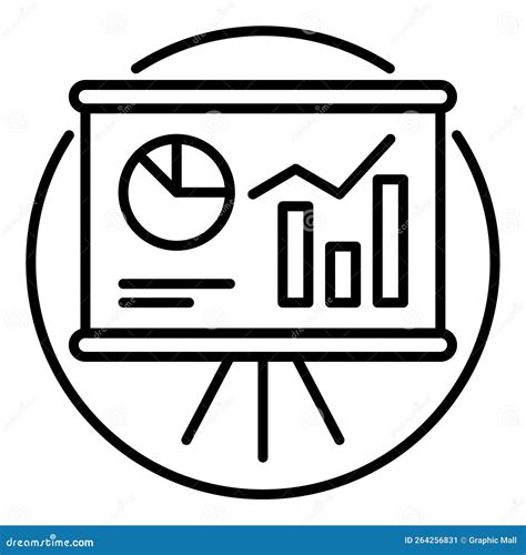Outline Icon For Analytics Presentation Board Stock Vector Illustration Of Symbol Line