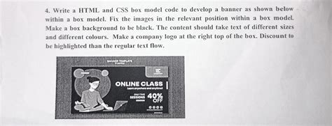 Solved Write A HTML And CSS Box Model Code To Develop A Chegg