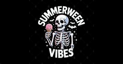 Summerween Skeleton Eating Ice Cream Halloween Summer Summer