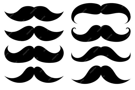Free Vector Set Of Mustaches Glyph Style