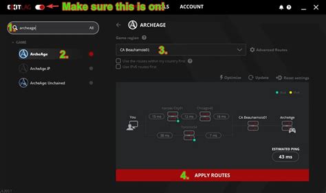 Setting Up Exit Lag AAClassic