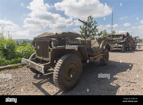 Army Jeep With Machine Gun Placement At A 1940 S Vintage At War Day