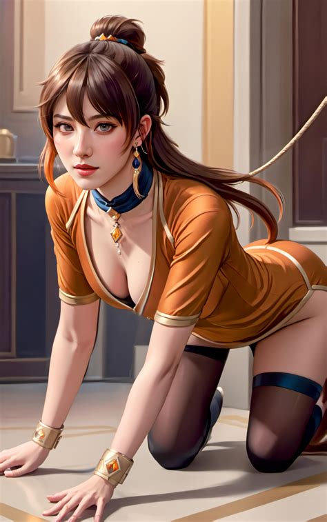 Zhongli Gender Swap Leashed On All Fours By Cathrynedelamort On Deviantart