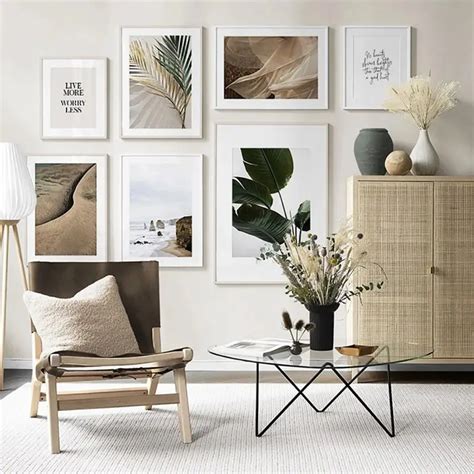 현대 풍경 포스터 홈 장식 북유럽 캔버스 회화 그림 미니멀리스트 풍경 잎 식물 벽 예술 거실 인쇄그림 And 서예 Aliexpress