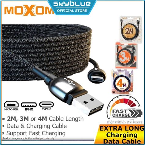 Original Moxom Long 24a 2m3m4m Meter I Usb Fast Charging Data