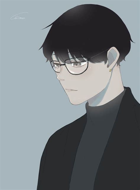 黒发眼镜男子ちむ仔的pixiv眼镜男孩插画图片 Bobopic