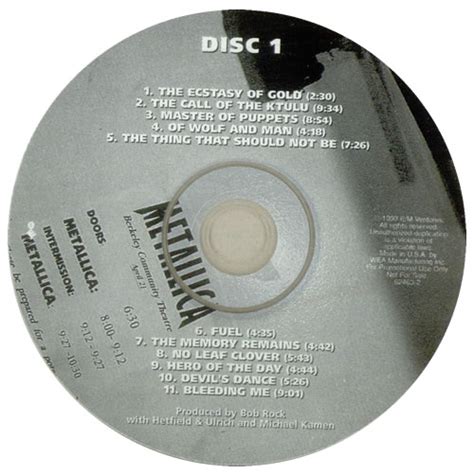Metallica Sandm Us Promo 2 Cd Album Set Double Cd 148000