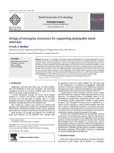 Pdf Design Of Tensegrity Structures For Supporting Deployable Mesh Antennas