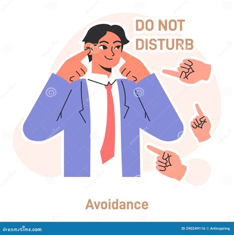 Conflict Management Character With Conflict Avoidance Tactic Stock