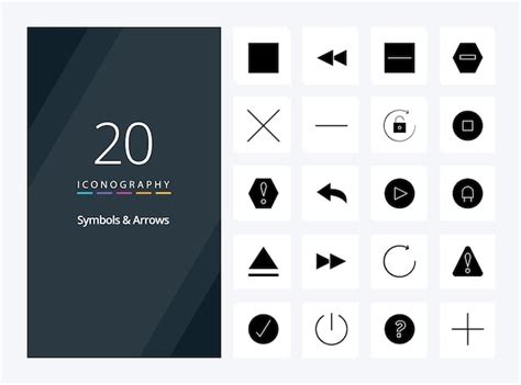 Premium Vector 20 Symbols Arrows Solid Glyph Icon For Presentation