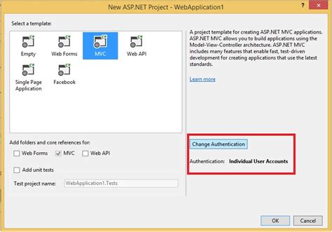 C How To Use A New SQL Server Database For ASP NET MVC Default Web Application Stack Overflow