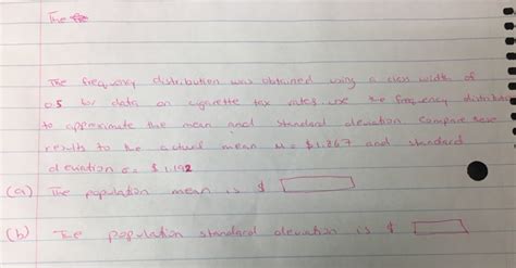 Solved The Frequency Distribution Was Obtained Using A Class