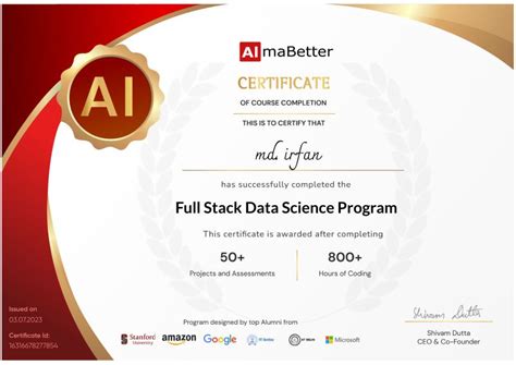 🎓 Ive Successfully Wrapped Up My Data Science Training Journey With Almabetter Mohammad Irfan