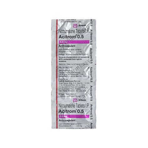 Acitrom 0 5 Mg Tablet 10 Uses Side Effects Dosage Composition