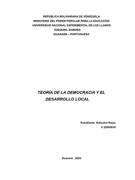 Teoría De La Democracia Pdf Democracia Ideologías Políticas