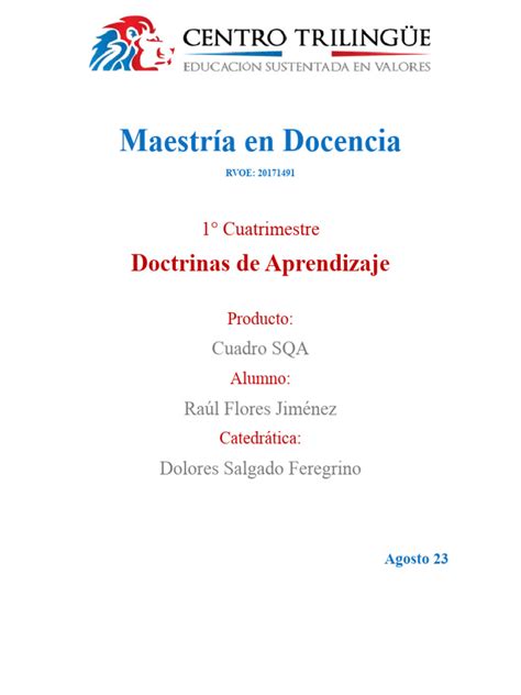 Cuadro Sqa Y Evaluación Pdf