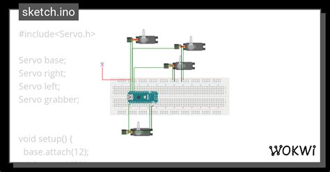 Robot Arm Wokwi Esp32 Stm32 Arduino Simulator