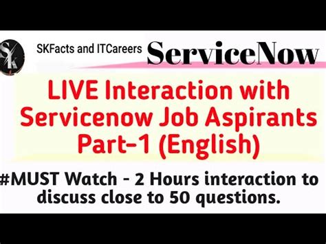 Live Interaction With Servicenow Job Aspirants Part 1 Servicenow Interview