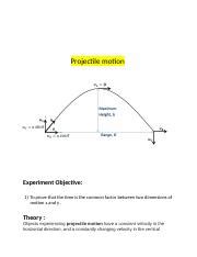 Exploring Projectile Motion Through Lab Experiment Course Hero