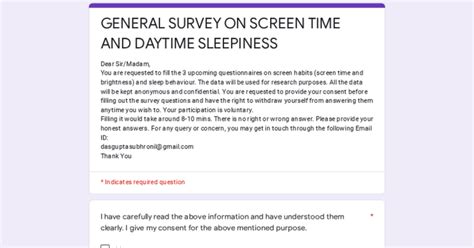 Subhronil Dasgupta On Linkedin General Survey On Screen Time And Daytime Sleepiness
