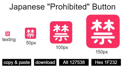 Japanese Prohibited Button Emoji And Codes
