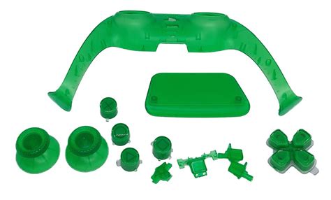 PS Dualsense Controller Plastic Trim With Button Set Clear Green