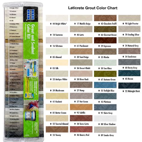 Spectralock Grout Color Chart