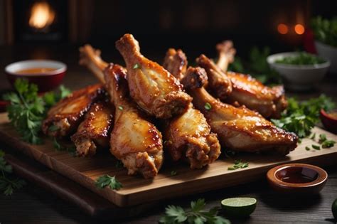 Premium Photo Baked Chicken Wings In The Asian Style