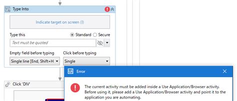 Type Into Could Not Find The Ui Element Corresponding To This Selector