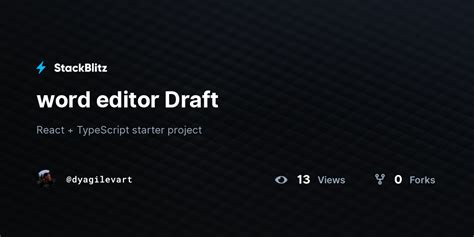 Word Editor Draft Stackblitz
