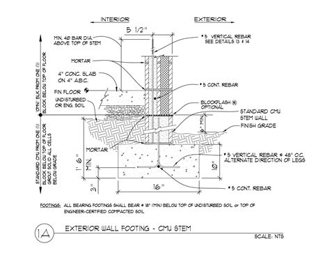 Exterior Wall Footing Cmu Stem 8 X 8 X 16 Omniblock