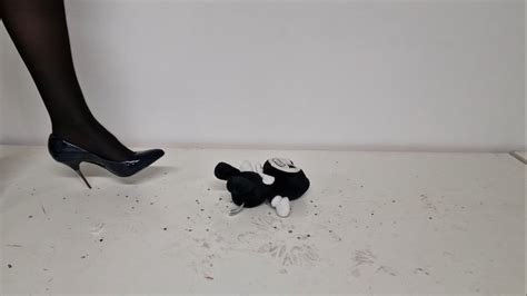 Teddy Bear Shredding In Sharp Metal Heels Kats Worn Heels Clips4sale