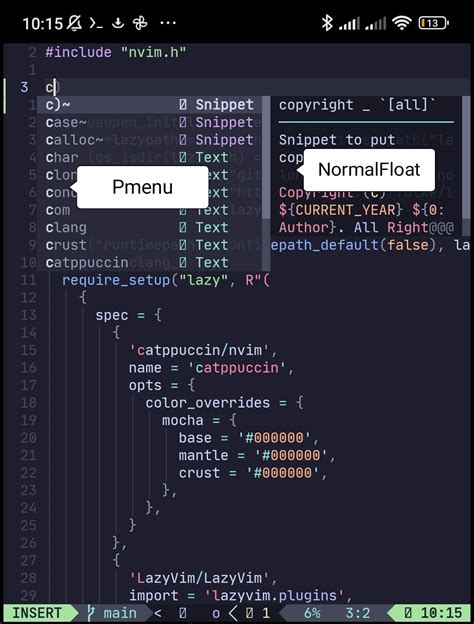 Cannot Override The Pmenu Background Color · Issue 513 · Catppuccin