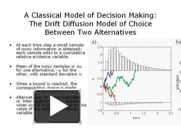 Ppt A Classical Model Of Decision Making The Drift Diffusion Model