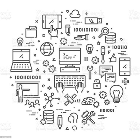 Line Web Concept For Computer Science Stock Illustration Download