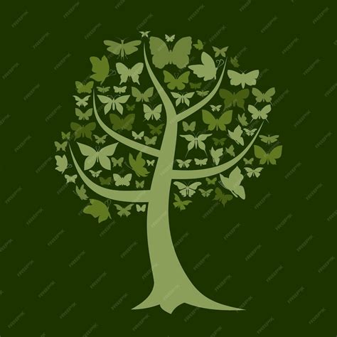 Premium Vector Tree The Butterfly
