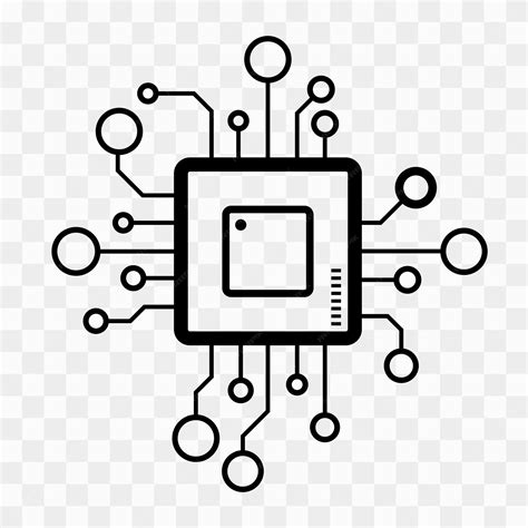Premium Vector Microprocessor Isolated Minimal Icon Processor Line