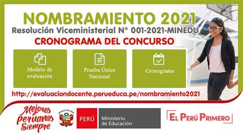 NOMBRAMIENTO 2021 Convocan Y Establecen El Cronograma Del Concurso De