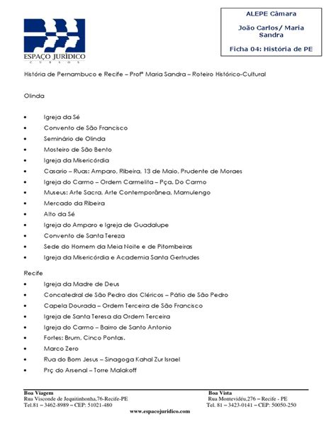 História De Pernambuco Ficha 04 Pdf
