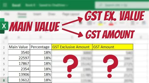 How To Extract Gst Value From Total In Excel How To Find Gst Exclusive Price In Excel