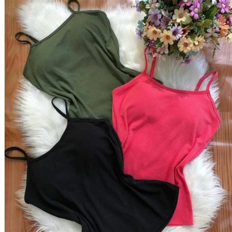 Kit 3 Blusinha Canelada C Bojo Alcinha Shopee Brasil