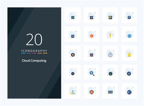 20 Cloud Computing Flat Color Icon For Presentation 18540969 Vector Art