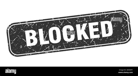 Blocked Stamp Blocked Square Grungy Black Sign Stock Vector Image